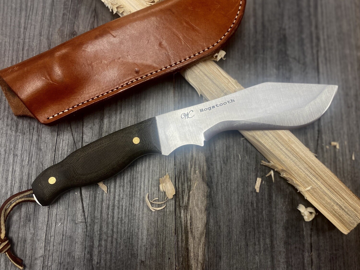 William Collins Hogstooth 5.5" Fixed Blade / Green Micarta / Satin ...