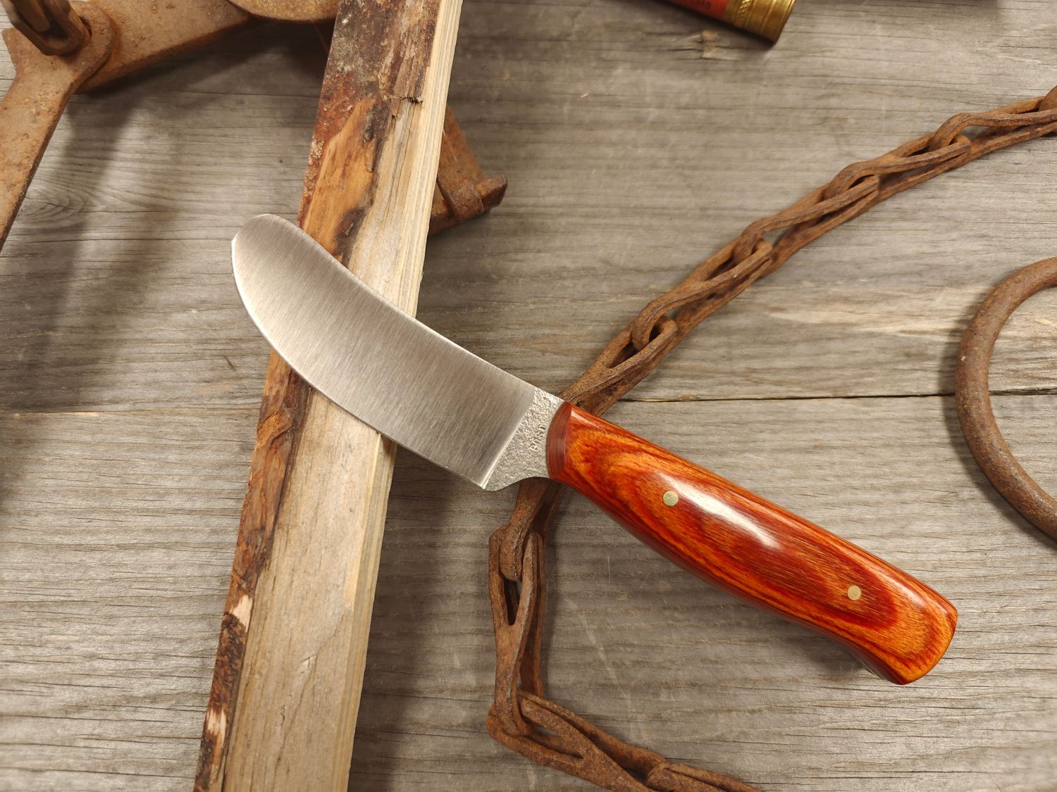 Ron Post Knives Small Round Nose Skinner / Assorted Dymondwood / Satin ...