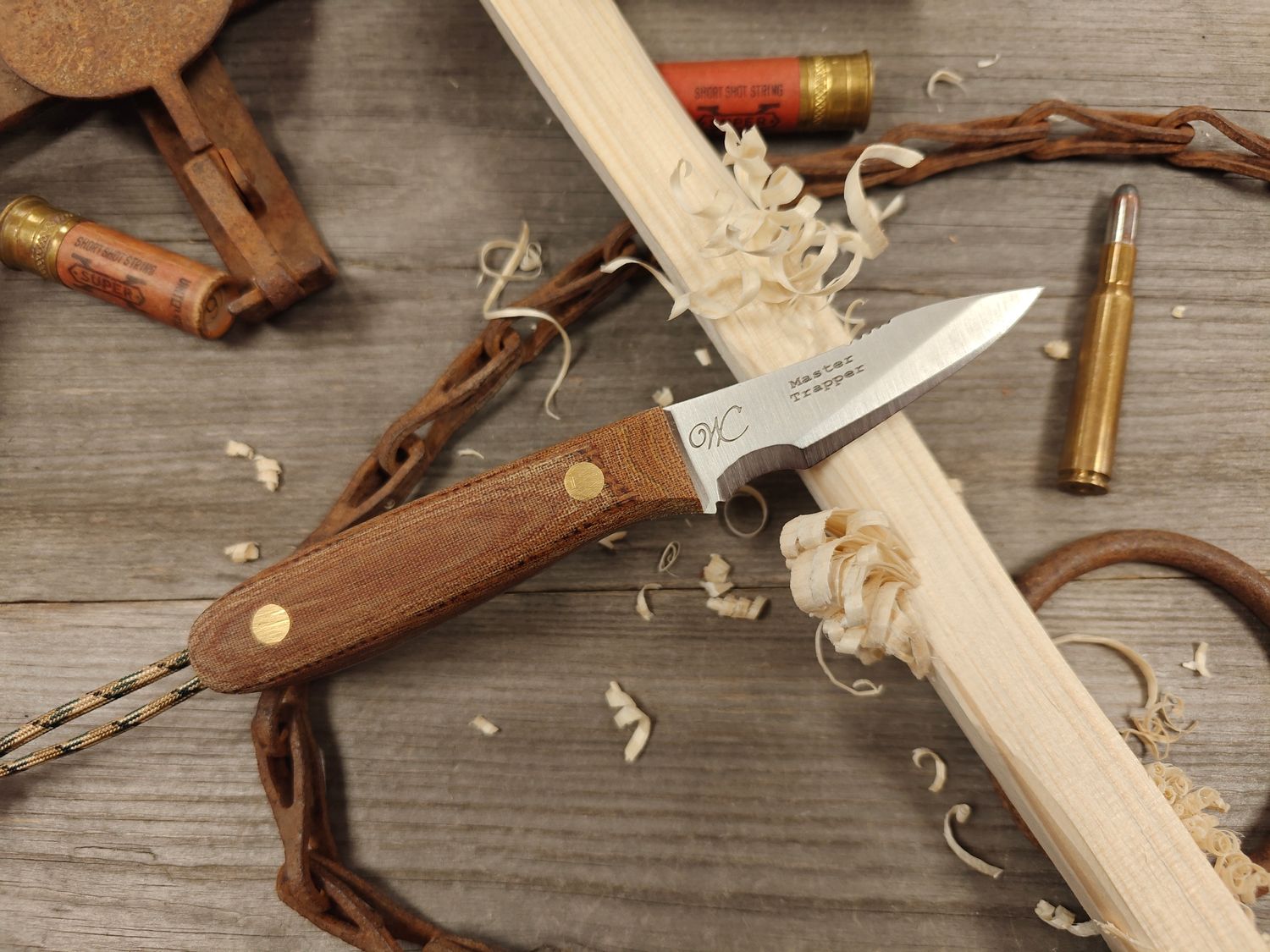 William Collins Master Trapper 3" Fixed Blade / Natural Micarta / Satin ...