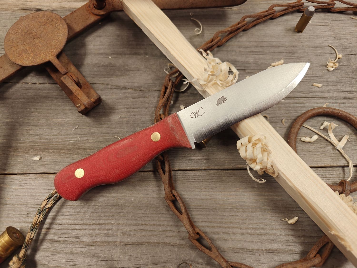 William Collins Alaskan Scout 4.5" Fixed Blade / Red Linen Micarta ...
