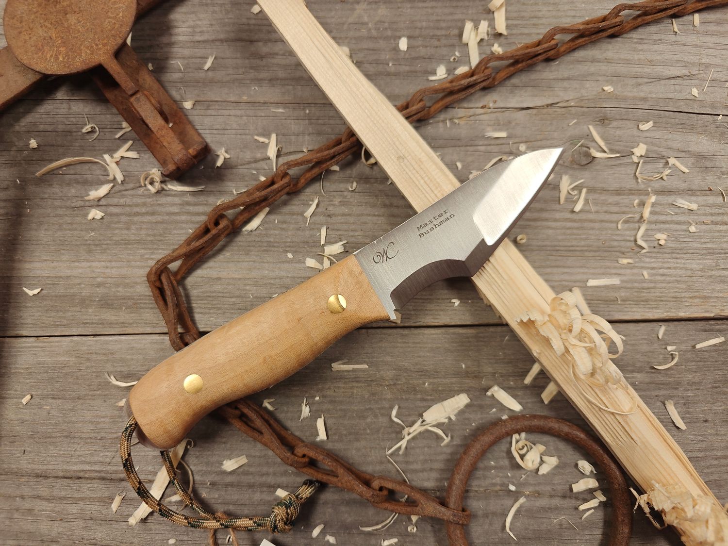 William Collins Master Bushman 4" Survival Knife / Maple Wood / Satin AEB-L