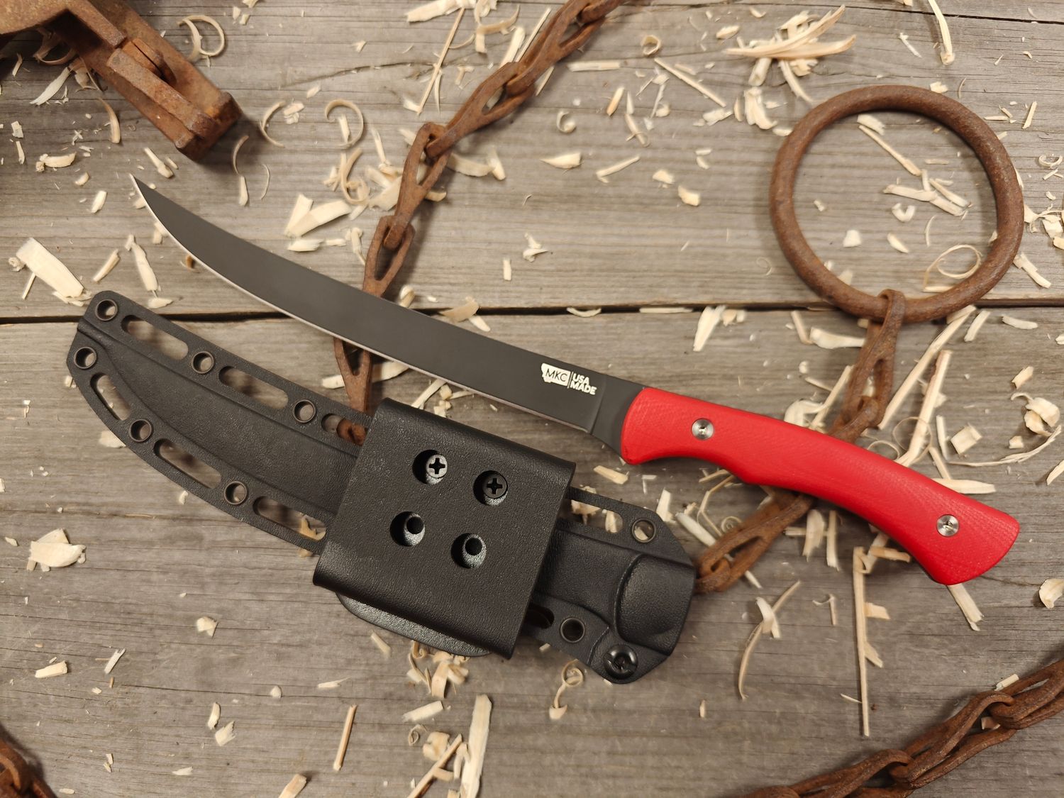 Montana Knife Company Flathead 7" Fillet Knife / Orange and Black G10 ...