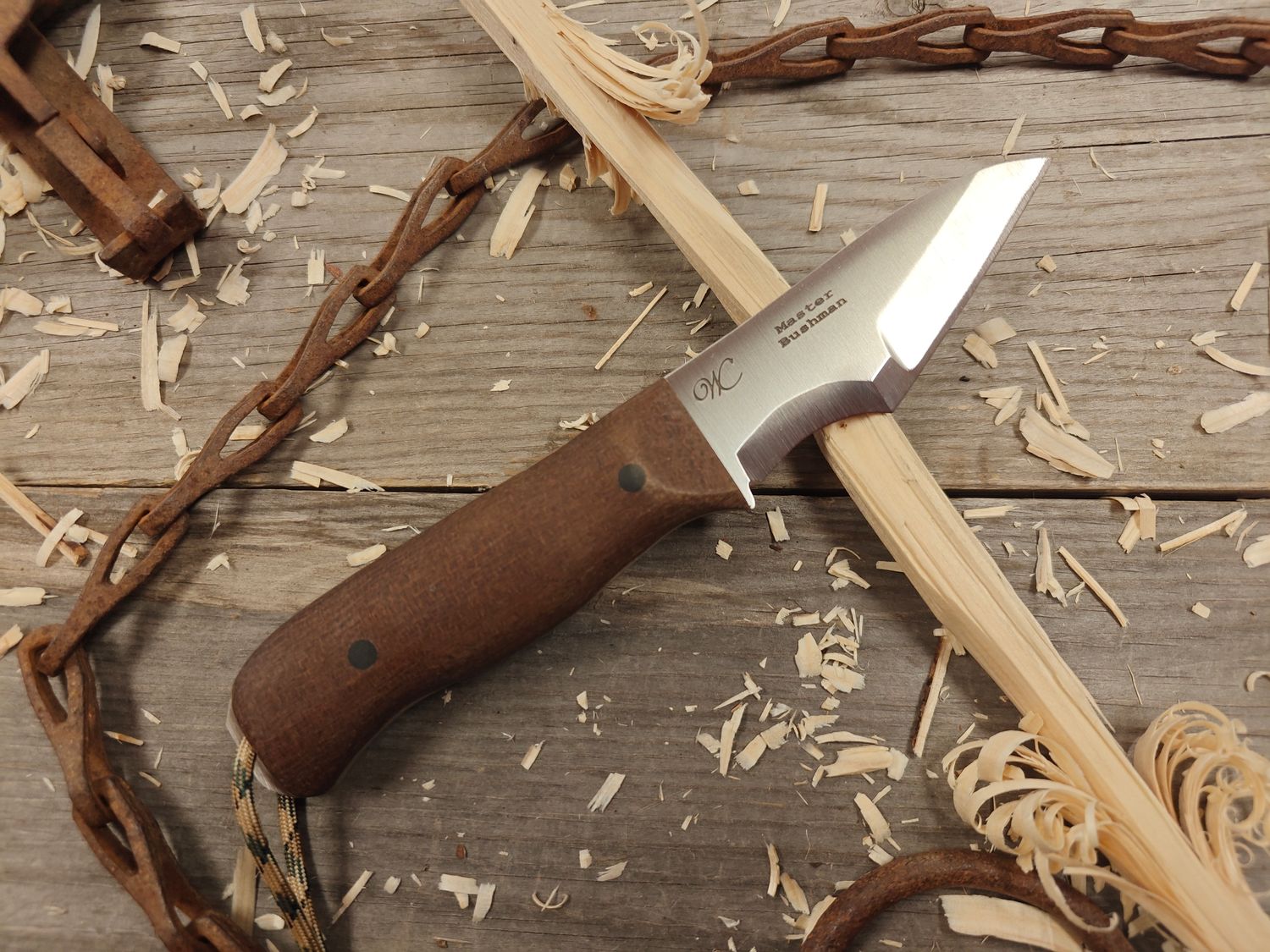 William Collins Master Bushman 4" Survival Knife / Brown Burlap Micarta ...