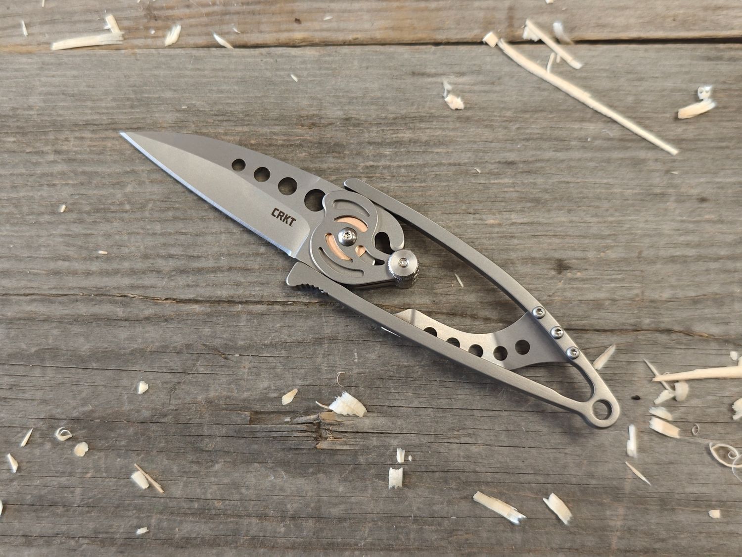 CRKT Snap Lock 2.5" Folding Knife / Skeletonized Stainless Steel / Bead ...