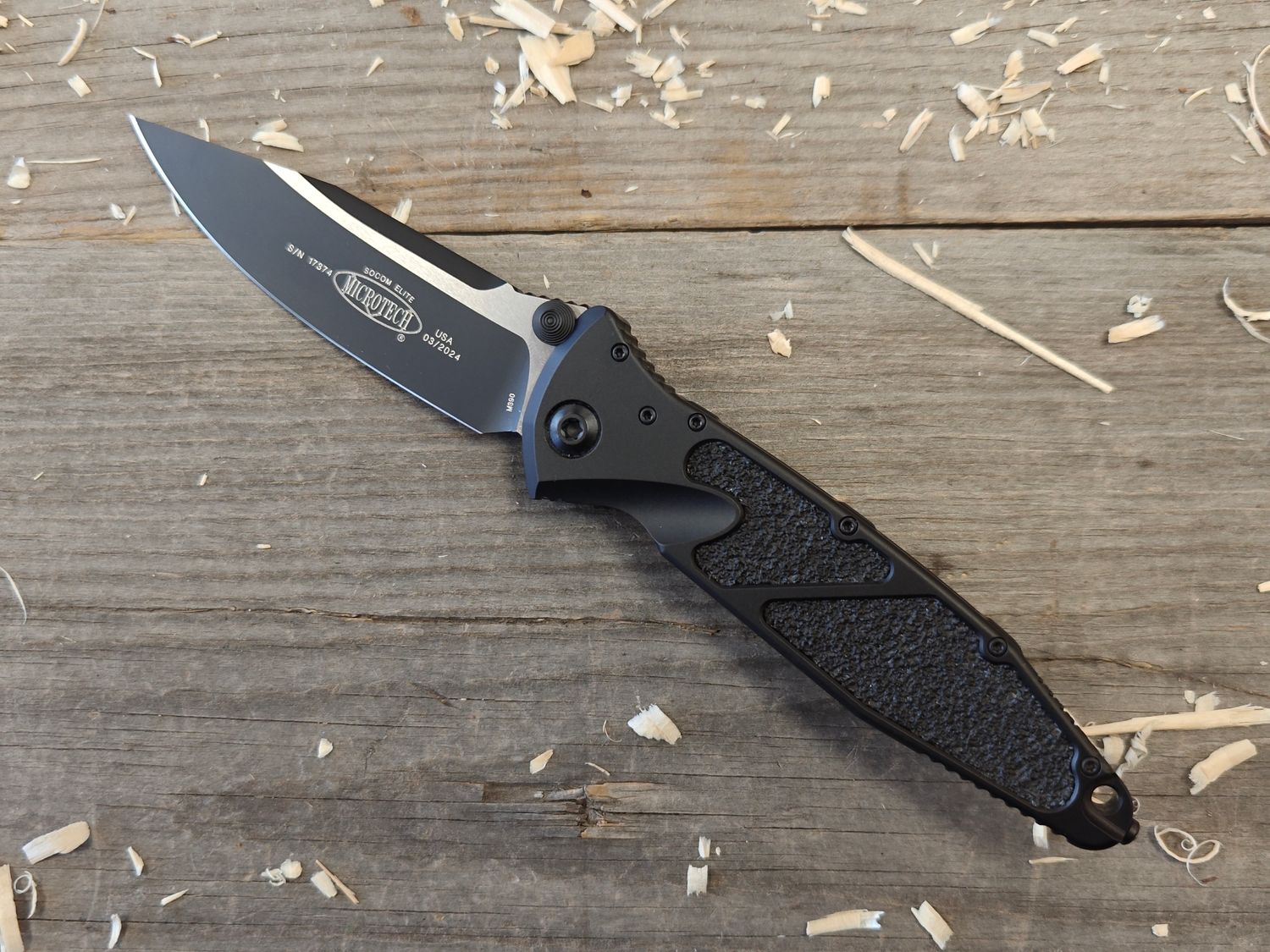 Microtech Socom Elite 4" Automatic Knife / Black Aluminum / Two-Tone ...
