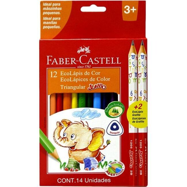 Colores Triangulares Jumbo Est X 12 +2 Grafitos