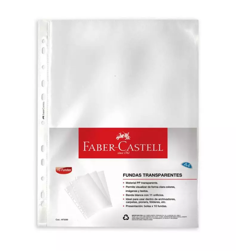 Fundas transparentes A4 Set X 10