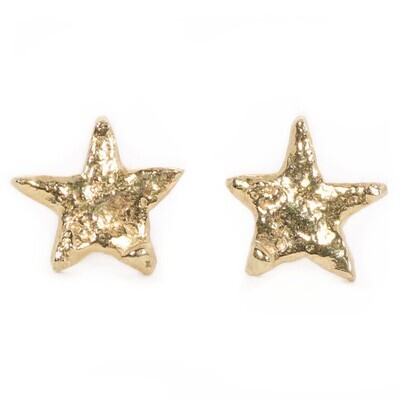 9ct Gold Star Stud Earrings 12mm wide
