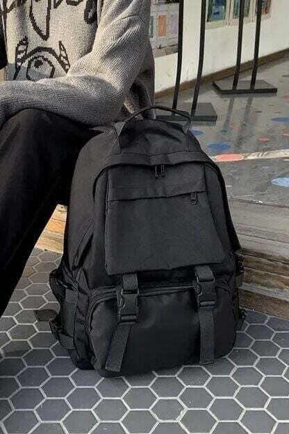 Basic Black Backpack with Straps