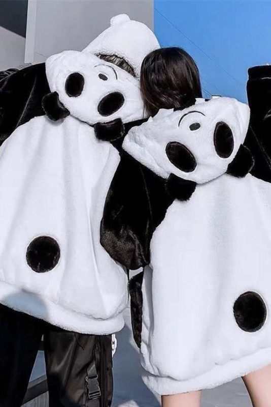 Panda Oversized Unisex Fluffy Jacket