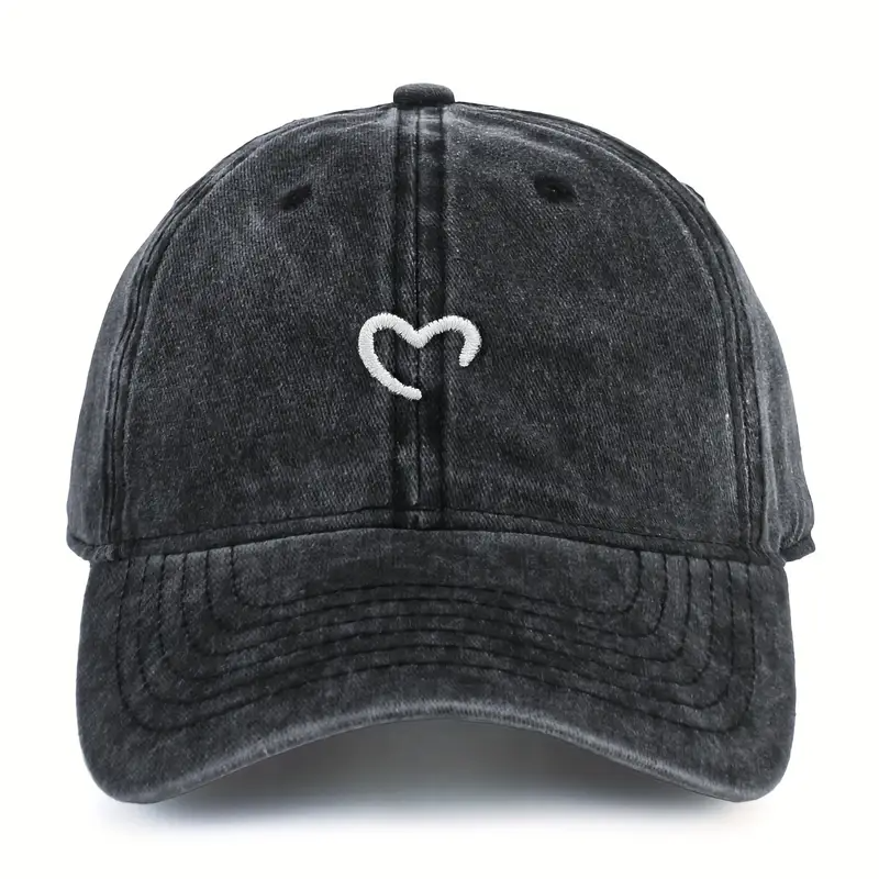 Embroidered Heart Baseball Cap