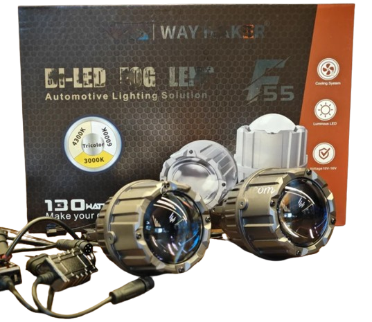 UPS WAY MAKER F55 BI-LED PROJECTOR FOG LAMPS 130W TRI COLOR