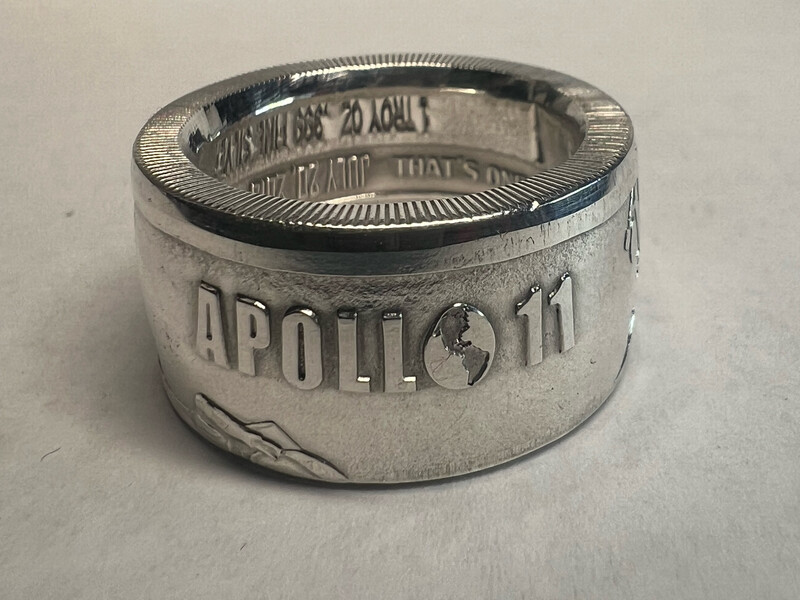 Apollo 11 Fine Silver Coin Ring