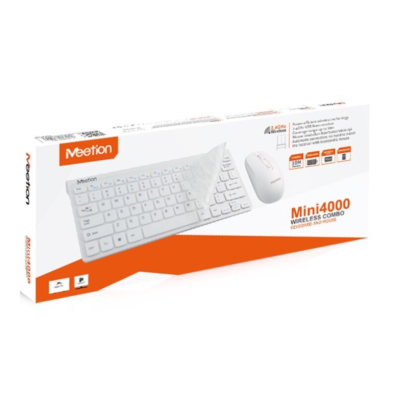 MEETION MINI 4000 KEYBOARD AND MOUSE WHITE لوحة مفاتيح