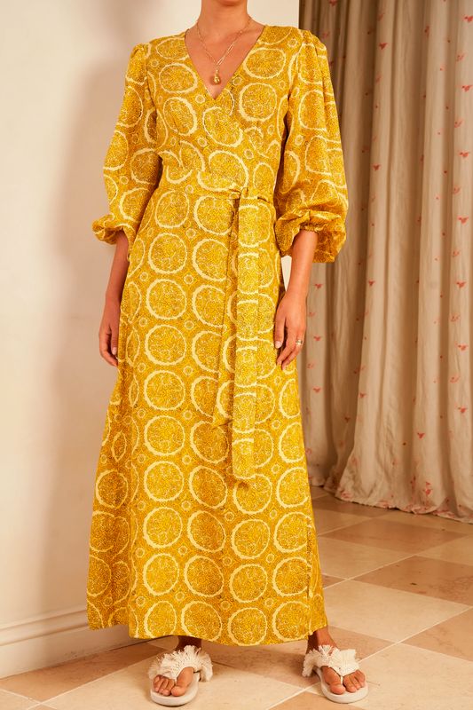 Hannah Artwear Luna Wrap Dress in Sand