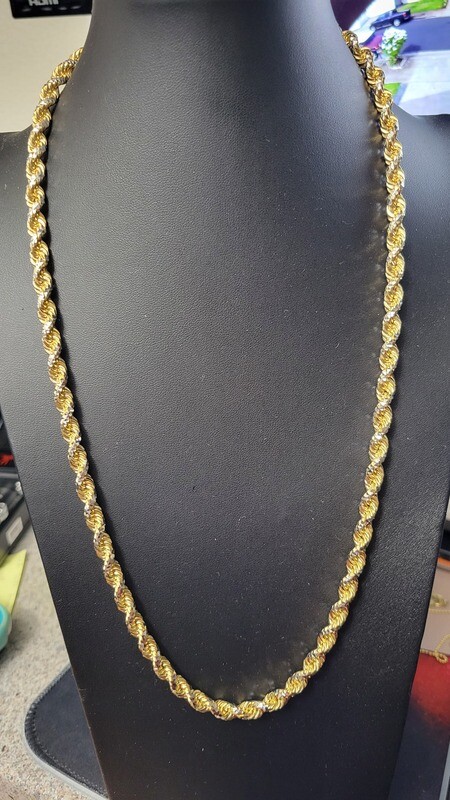 10K 6MM PRISM CUT ROPE 2 TONE