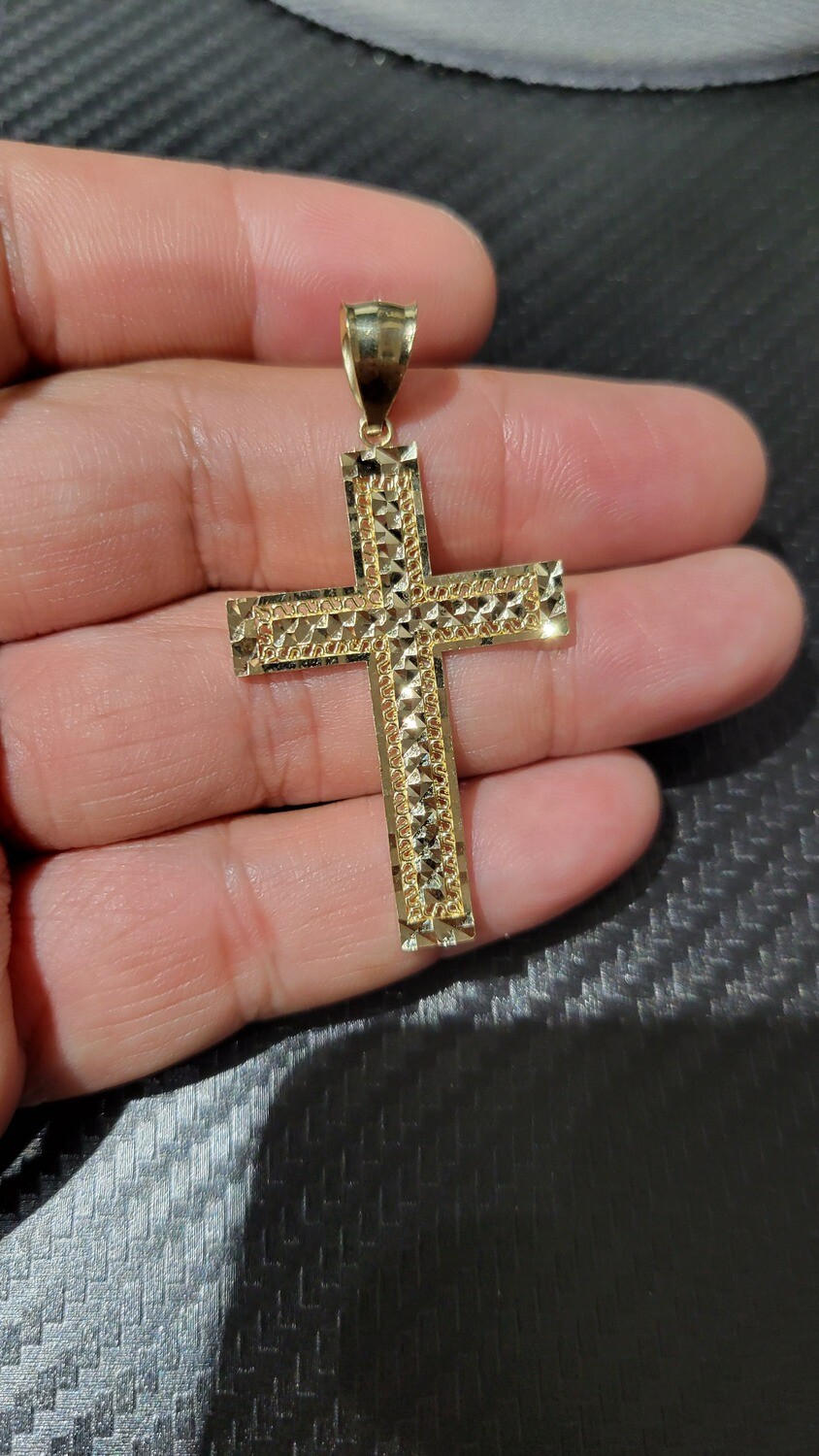 14K DIAMOND CUT CROSSES