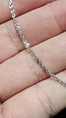 PLATINUM 950 1.7MM ROPE CHAIN (NON DIAMOND CUT)