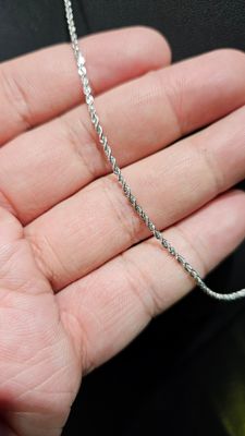 PLATINUM 950 1.7MM ROPE CHAIN (NON DIAMOND CUT)