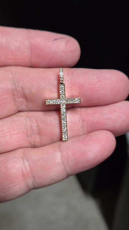 1.25" .49 CARAT ICED OUT BLOCK CROSS
