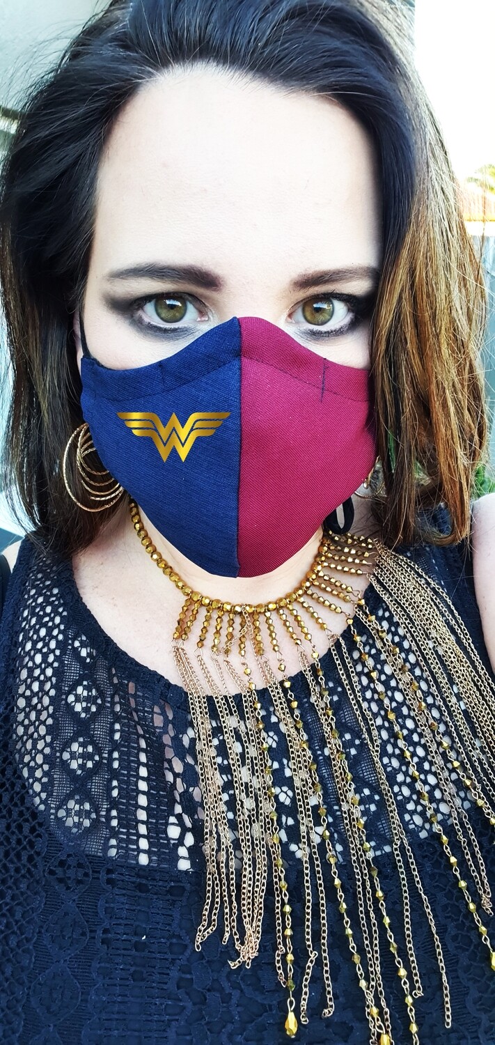 Navy and Maroon Wonder Woman Mask