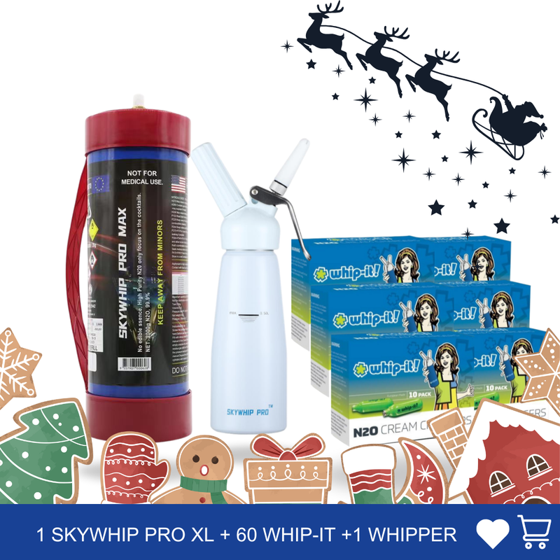 Cream chargers: 1 x 3.3L Cylinder Cream Charger + 60 Bulbs 8g Whip-it ...