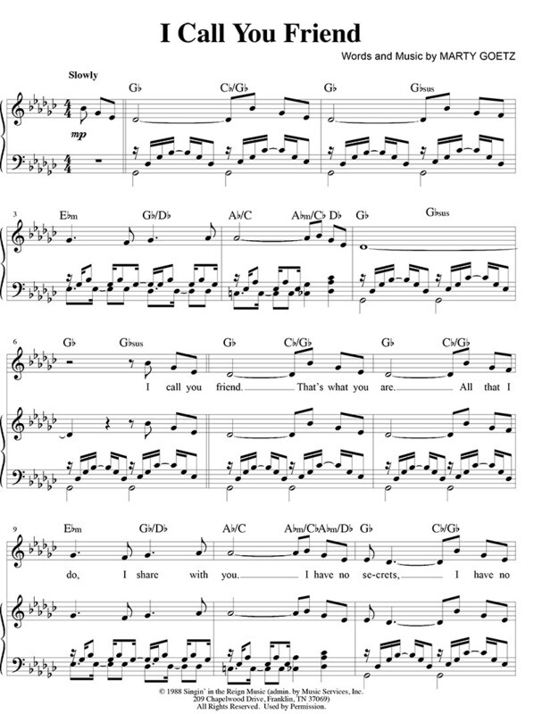 I Call You Friend - Digital Sheet Music Download