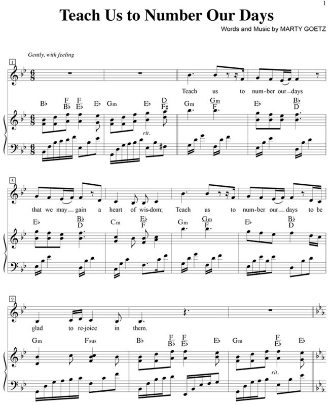 Teach Us To Number Our Days - Digital Sheet Music Download
