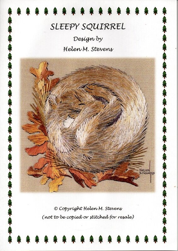 SLEEPY SQUIRREL Hand Embroidery Design