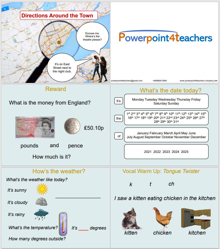 Directions Around the Town - PPT English class