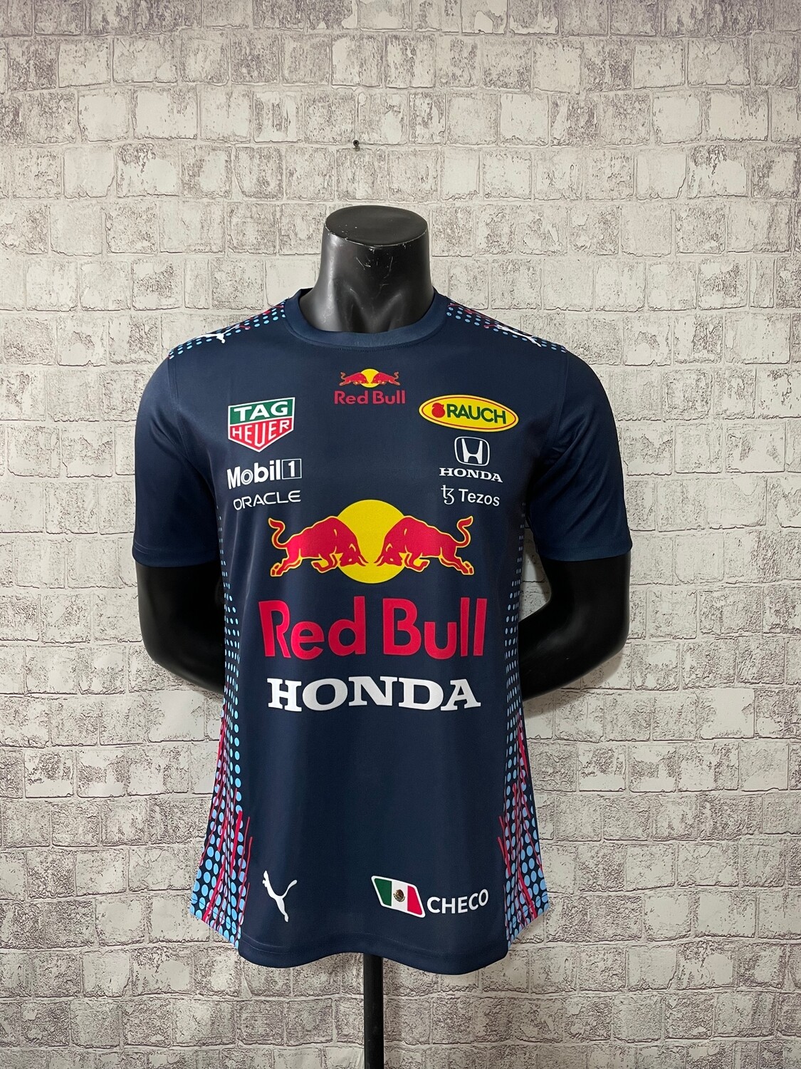 Red Bull Navy and Blue Dot Crew Neck Racing Suit