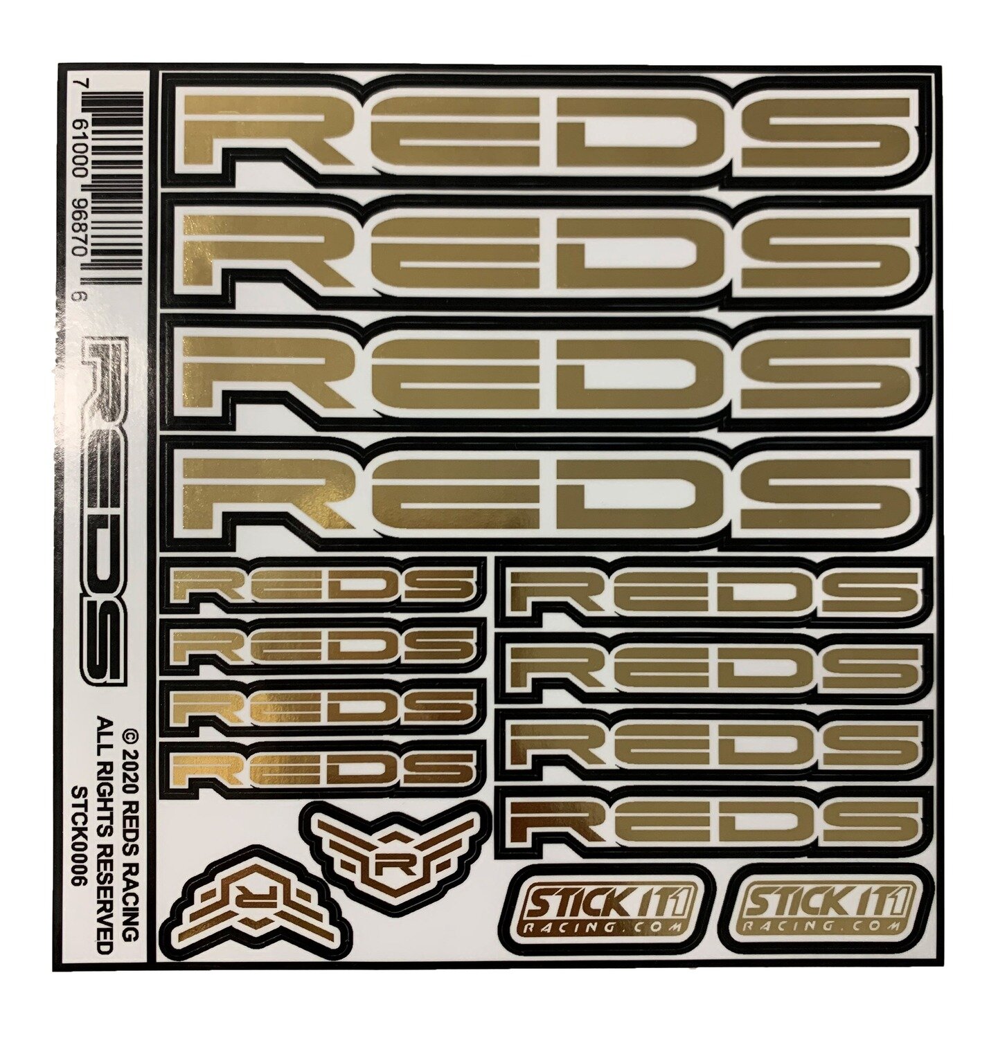 STICKER SHEET REDS 6x6", CHROME RED 2020