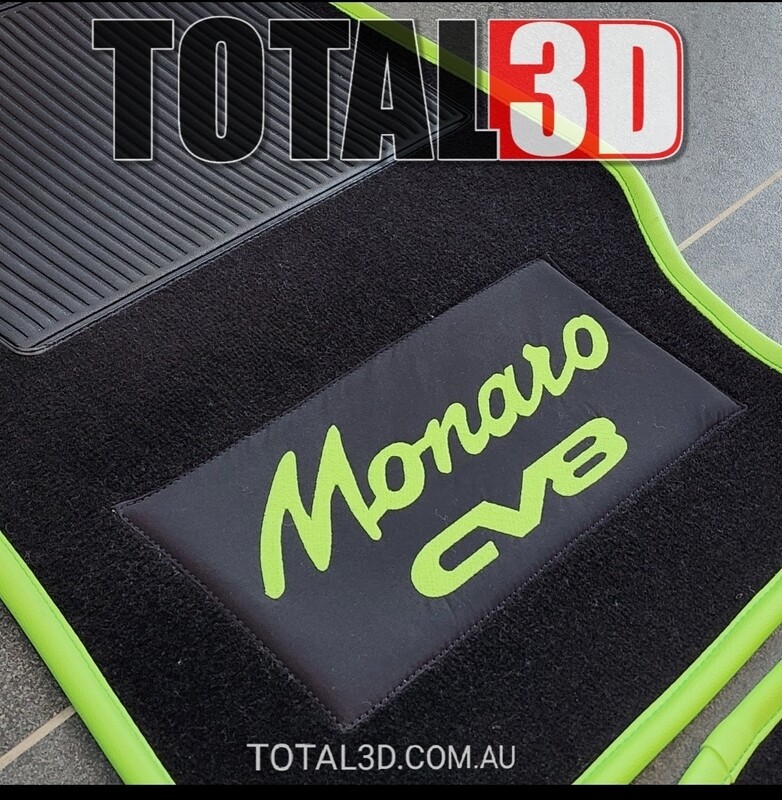 Holden Monaro CV8 - 3 piece - Custom Floor Mat set - Green with Black binding