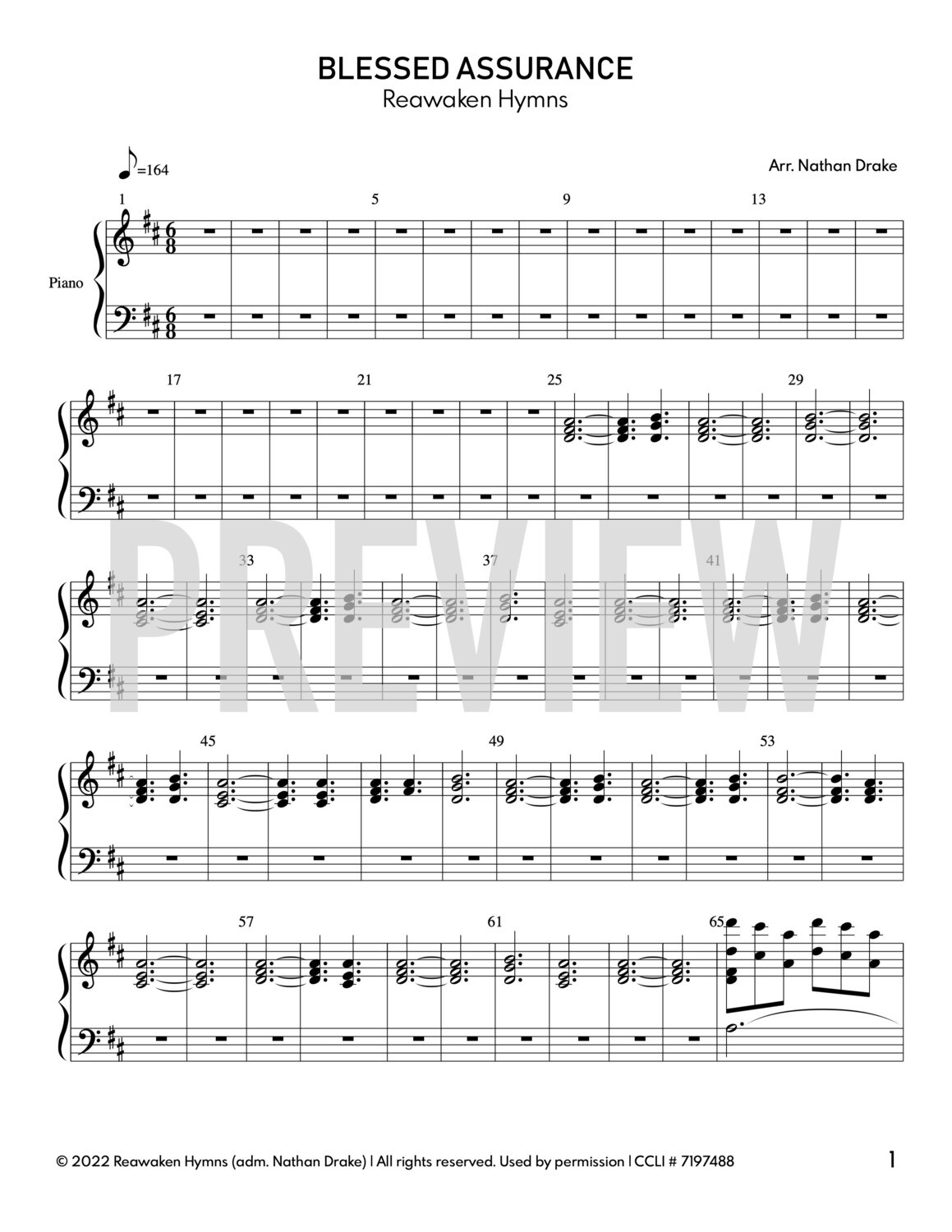 Blessed Assurance Piano Sheet Music