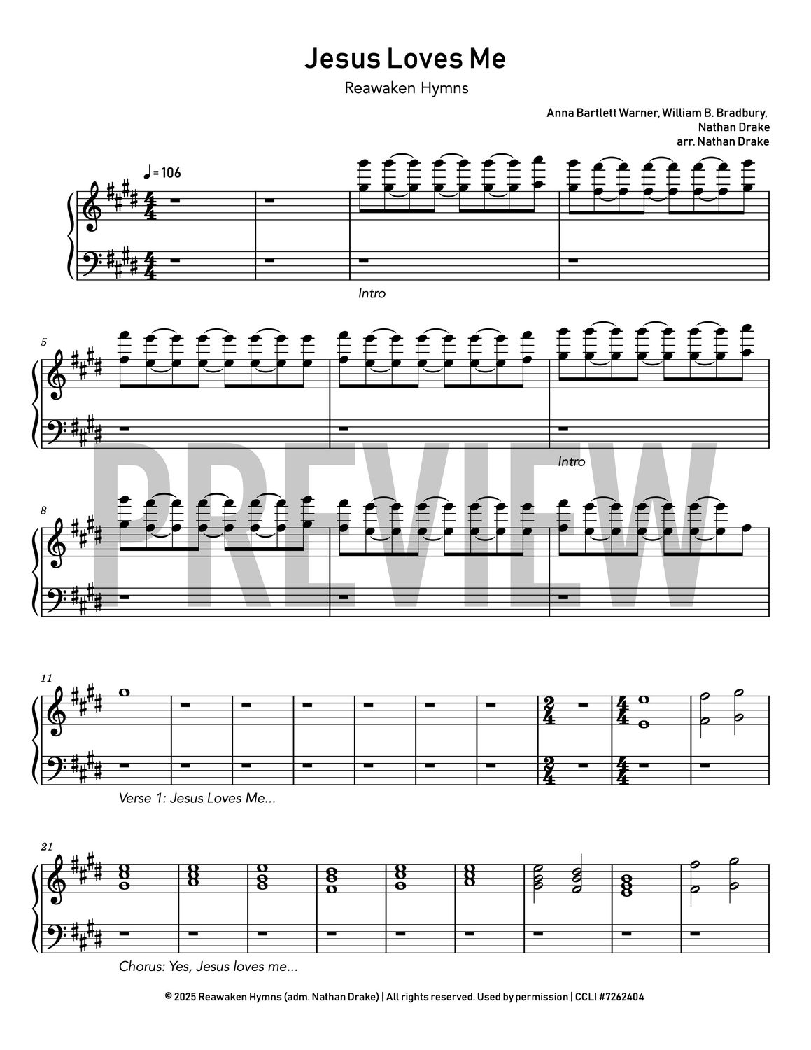 Jesus Loves Me - Piano Sheet Music