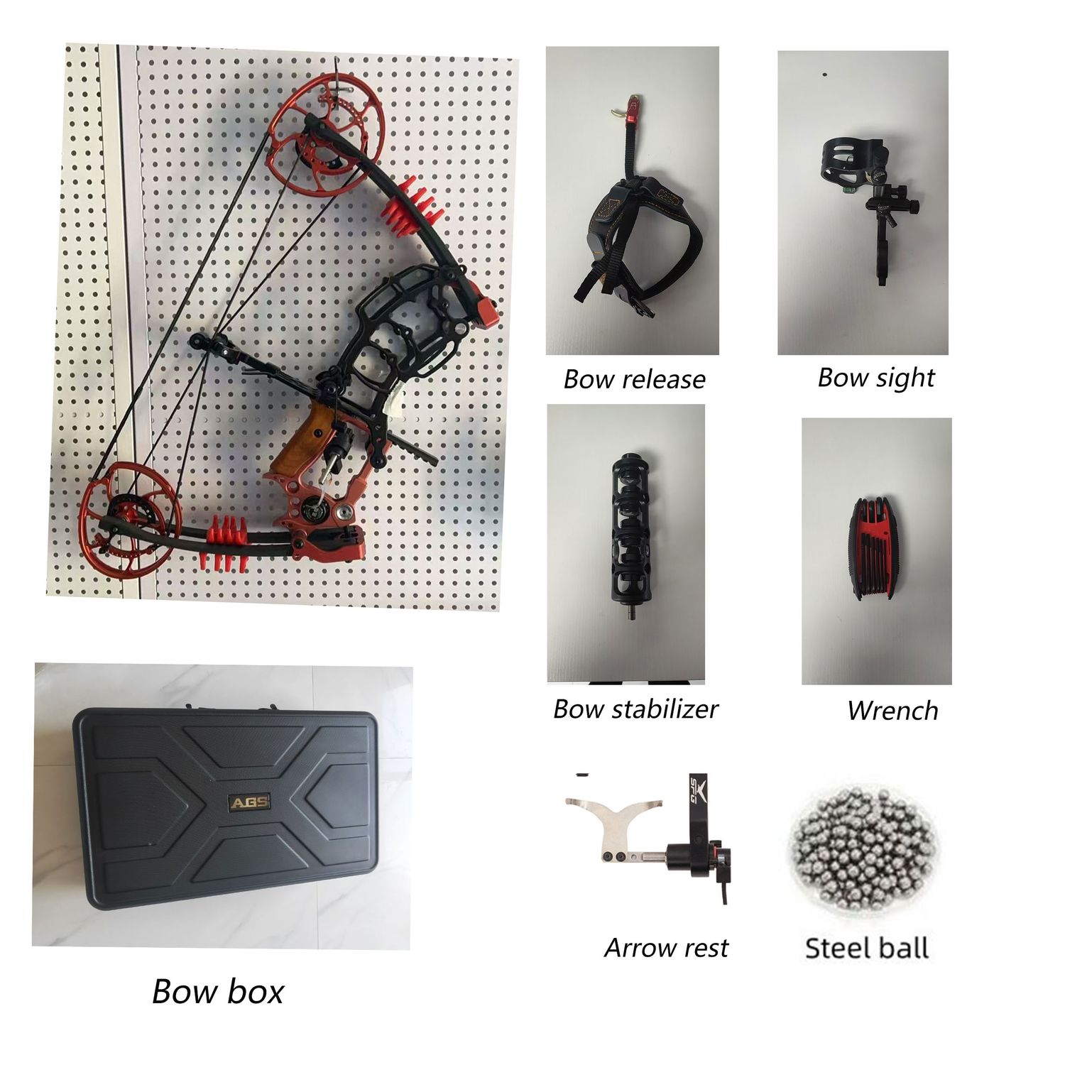 JWM-EG-02 Dual-use Continuous Shooting Steel Ball Pulley Bow Full Set