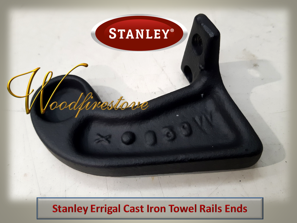 STANLEY ERRIGAL Cast Iron Towel Rails Brackets (Pair) Matt Black ...