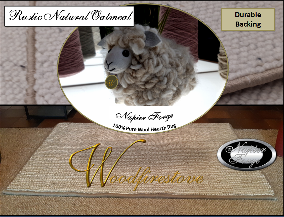 Pure Wool FIREPLACE HEARTH RUGS - Rustic Natural Oatmeal - Ned Kelly ...