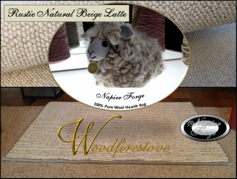 Pure Wool FIREPLACE HEARTH RUGS (SECOND) 🔥🔥🔥 Rustic Natural Beige Latte ...