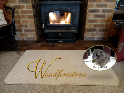 Pure Wool FIREPLACE HEARTH RUG - Rustic Natural Soft Ash Grey - Wood ...