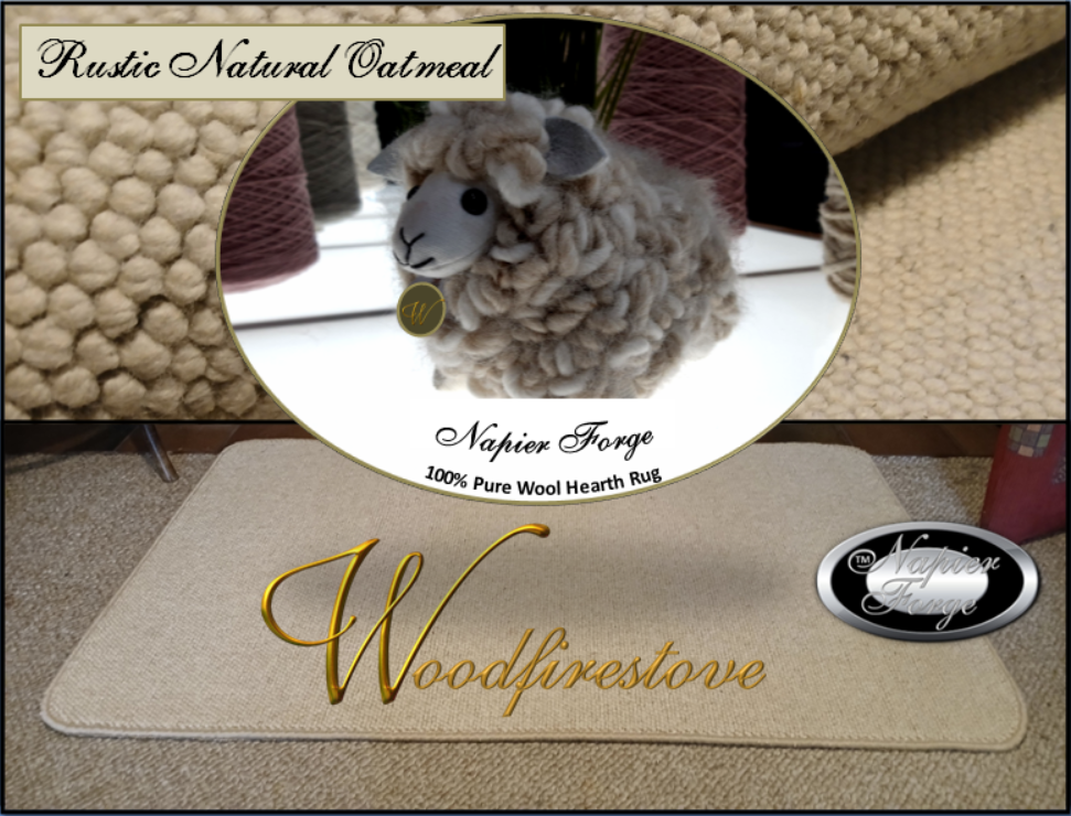 Pure Wool FIREPLACE HEARTH RUG - Rustic Natural Charcoal (High Pile ...