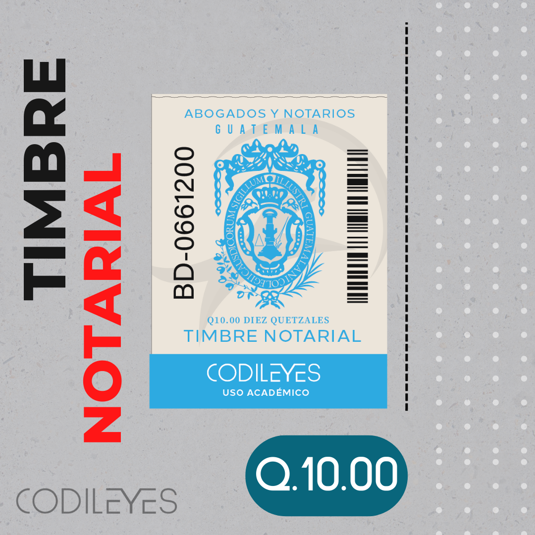 Timbre Notarial de Q. 10.00 quetzales