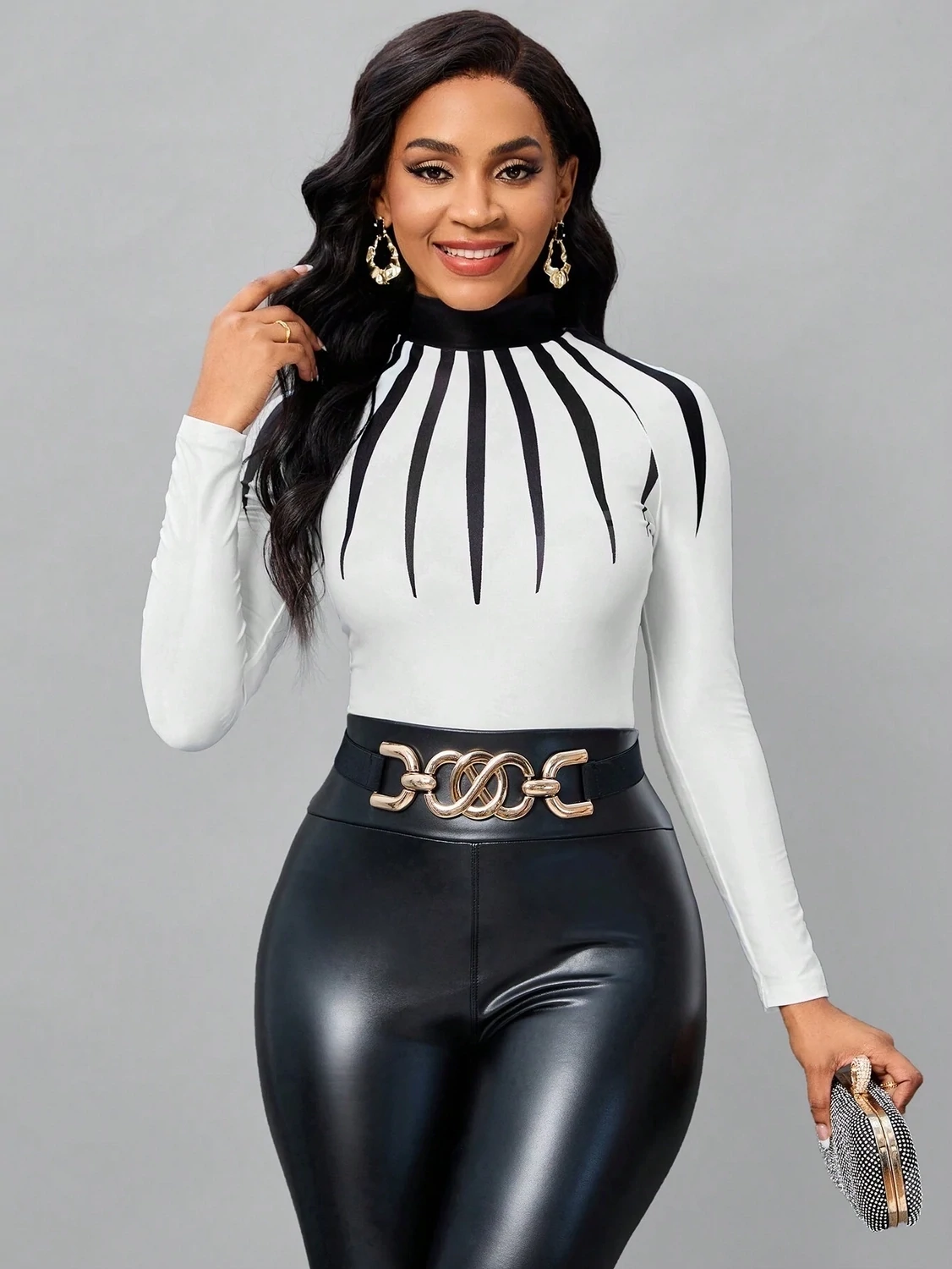 Shein Bae Shein Camiseta Serpiente SHEIN Lady Camiseta de dos tonos de ...