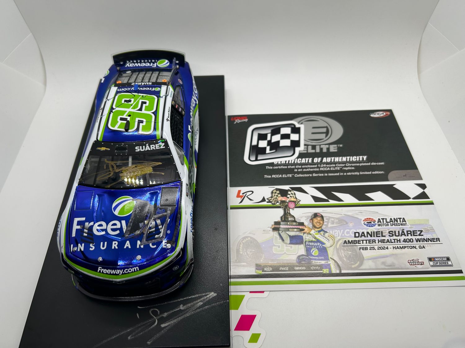 Daniel Suarez Autographed 2024 Freeway Atlanta Race Win Color Chrome Elite