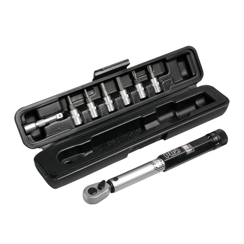 TORQUE WRENCH ADJUSTABLE 3-15NM WITH SOCKETS AND EXTENSION