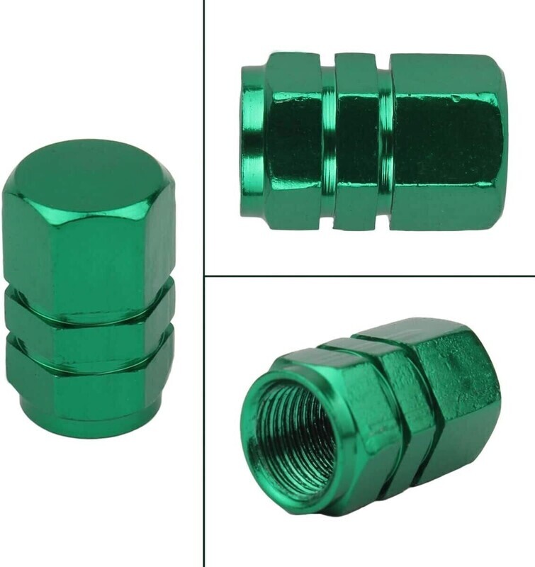 Omega Wheel Valve Covers Green 2-pcs