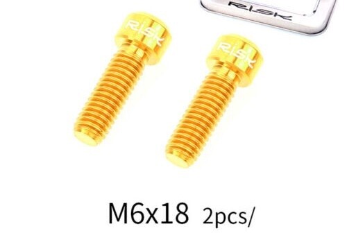 Omega Titanium Gold M6 x 18mm Bolts Screw 2-pcs