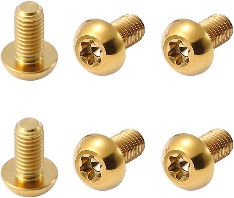 Omega M5x10mm Bolts for Disc Brake Rotors 6-pcs Gold