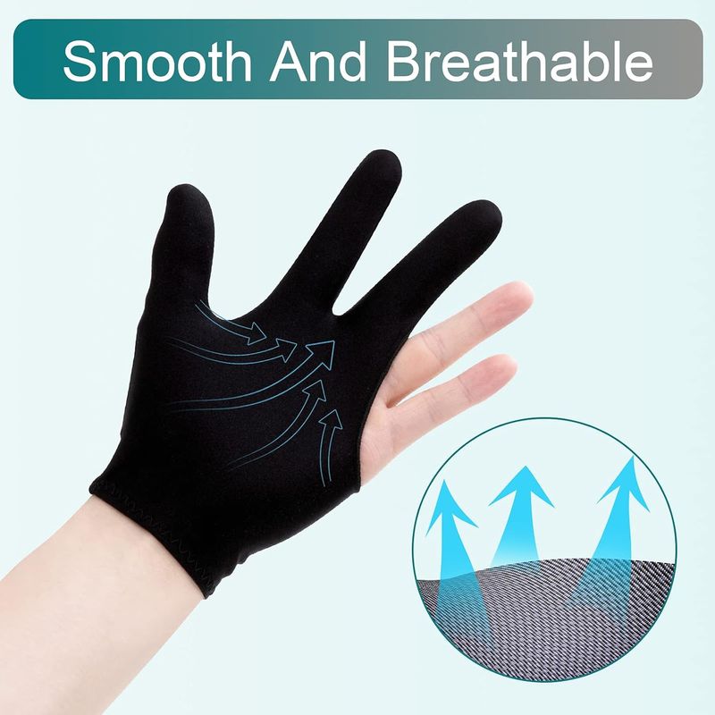 Billiard Gloves Three Finger for Women & Men Both Left and Right Hand