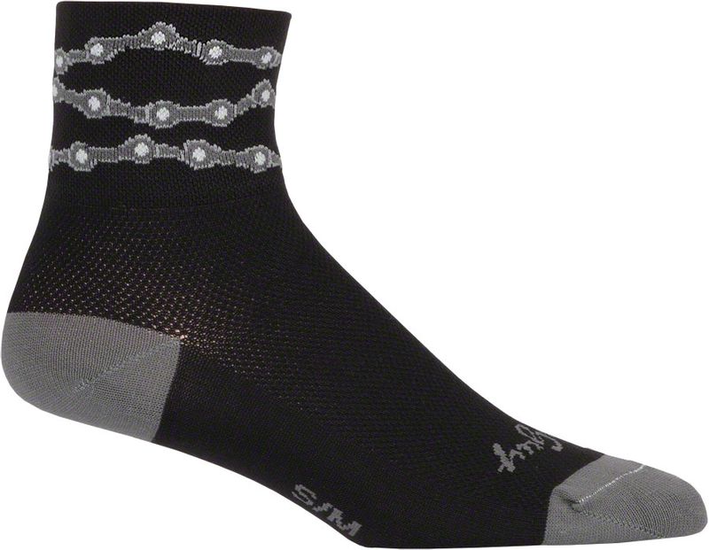 SockGuy Classic Chains Socks - 3", Black, Small/Medium